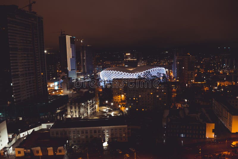 View of the Night City, Batumi Stock Image - Image of streets ...
