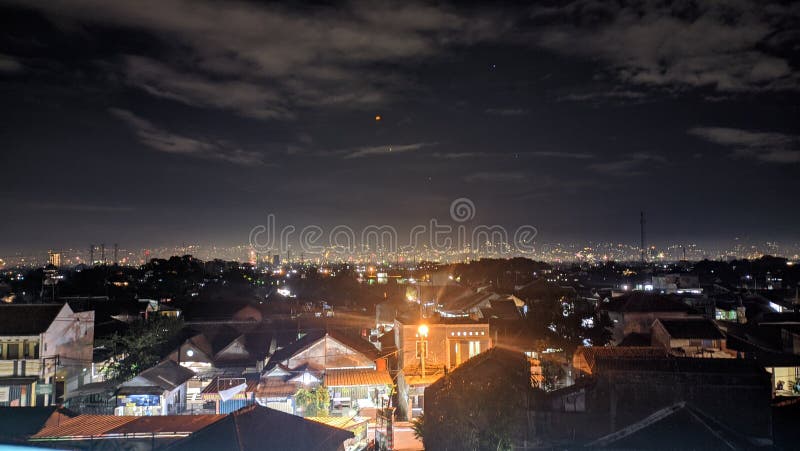 The View at Night in the City of West Java Stock Image - Image of ...
