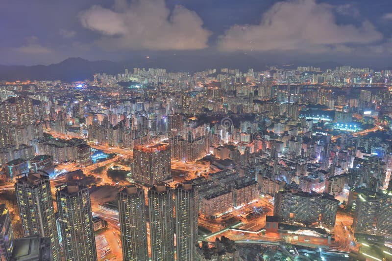 A View of Night Kowloon from Icc Stock Photo - Image of cityscape, asia ...