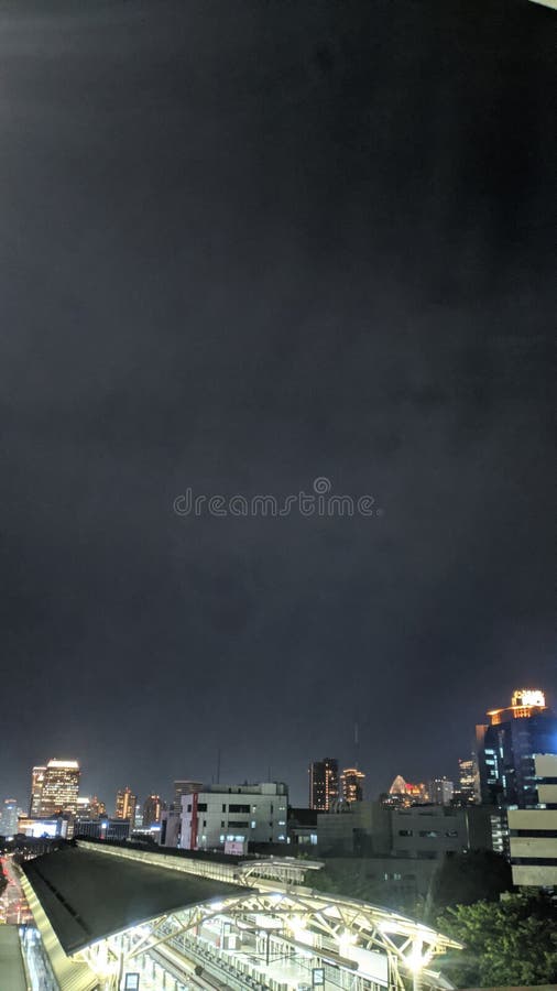 The City Lights at Night are Very Pretty and Beautiful Right Above the ...