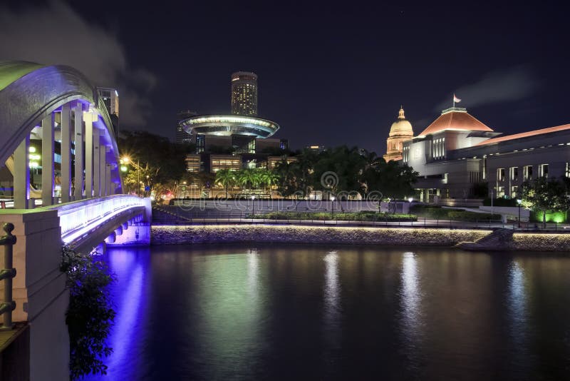 Adelaide Oval and River Torrens Foot Bridge at Night. Long Exposure ...