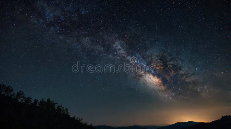 The View of the Night Sky Decorated with Beautiful Stars Creates a Calm ...