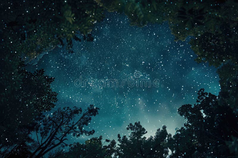 A View of the Night Sky through the Trees. Suitable for Nature and ...