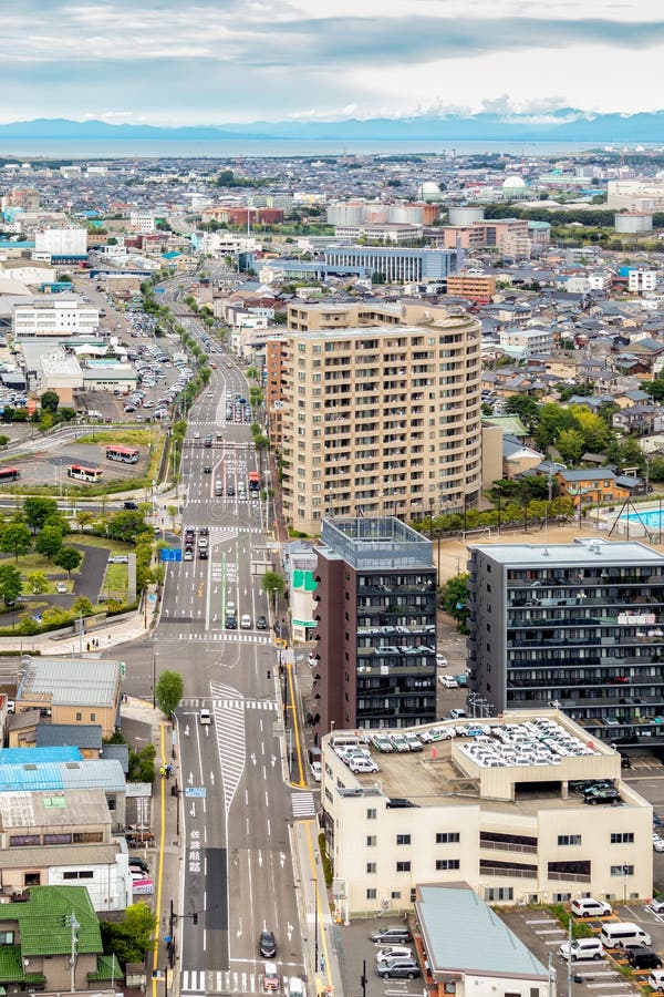 View of Niigata City from Above - Japan Stock Image - Image of view ...