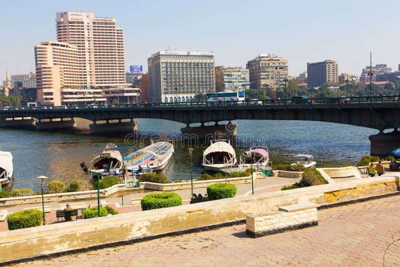 View of Nile River - Cairo editorial stock image. Image of capital ...