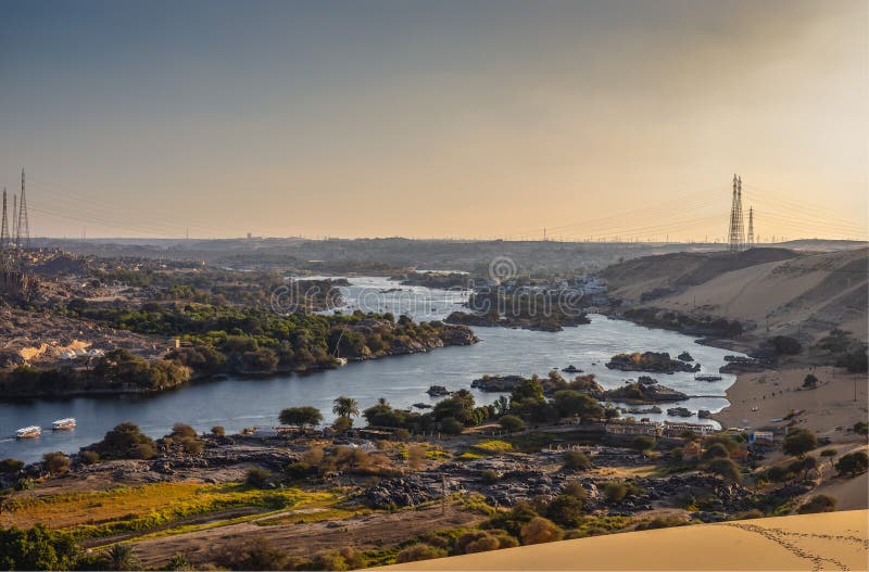 View of the Nile from Upper Egypt Stock Photo - Image of cloud, egypt ...
