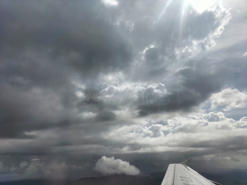 View of Nimbostratus Type Cloud Seen from Airplane Stock Photo - Image ...