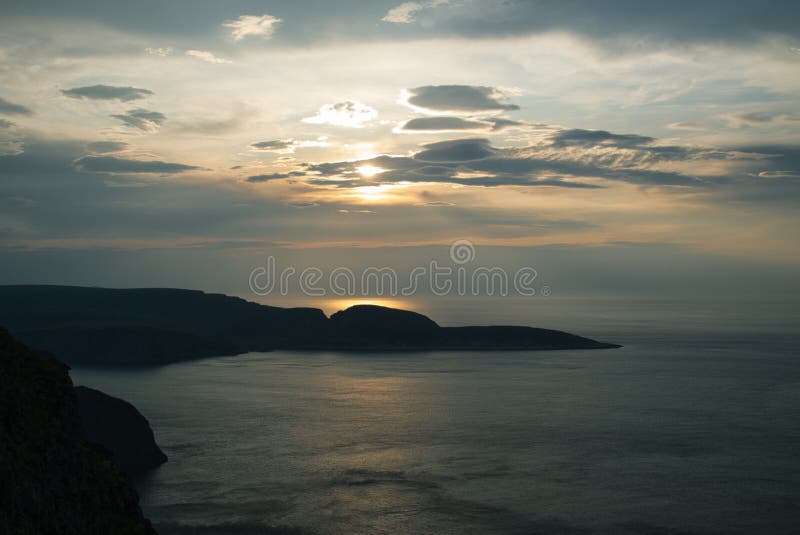 View from North Cape at Sunset Stock Photo - Image of finnmark ...