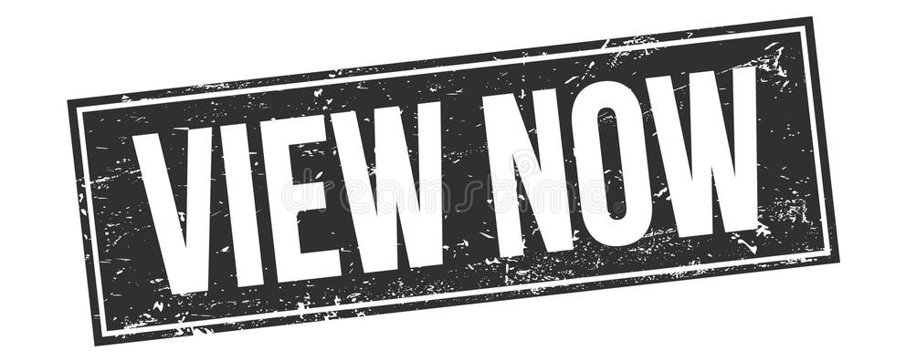 VIEW NOW Text on Black Grungy Rectangle Stamp Stock Illustration ...