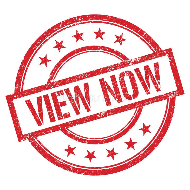 VIEW NOW Text Written on Red Vintage Stamp Stock Illustration ...