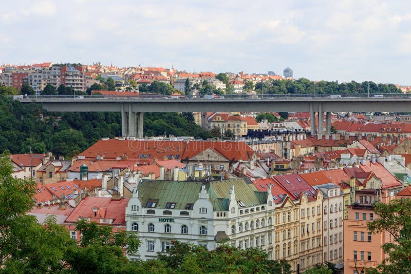 Nusle bridge from Vysehrad stock image. Image of republic - 230065139