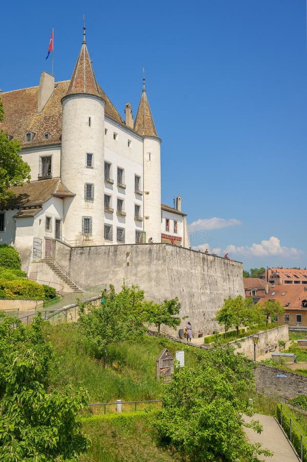 View of the Nyon Castle in Nyon, Switzerland Stock Image - Image of ...