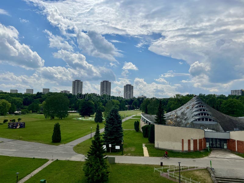 View from the Observation Deck on the City Park in the Summer Editorial ...