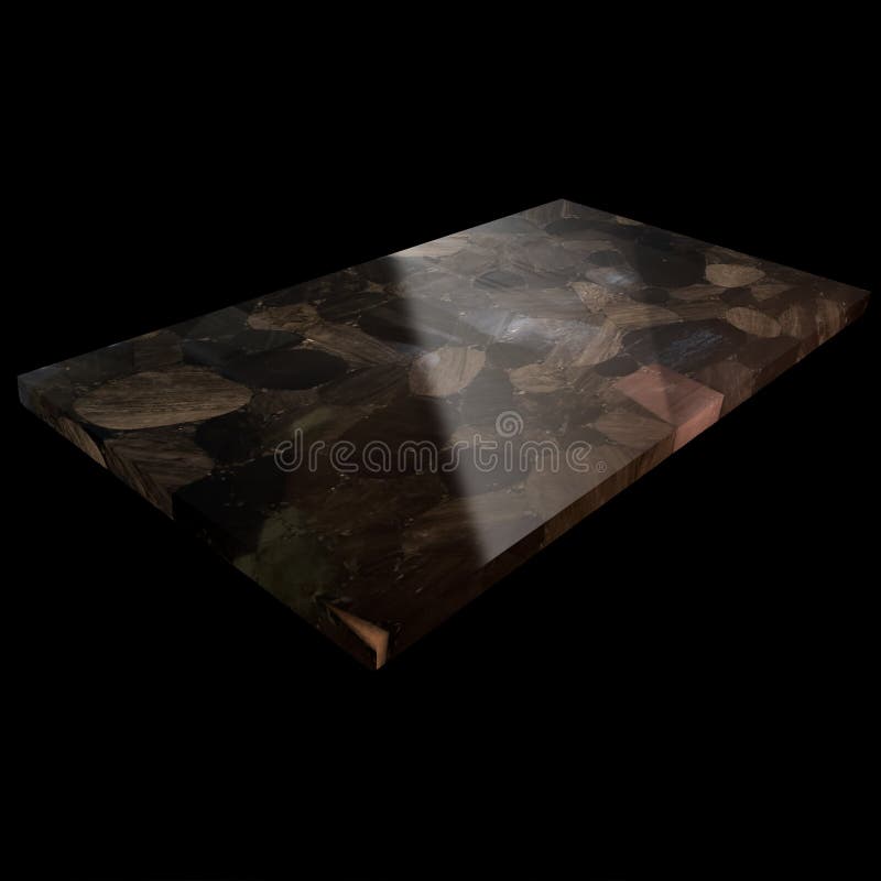 View of an Obsidian Plate on a Black Background Stock Illustration ...