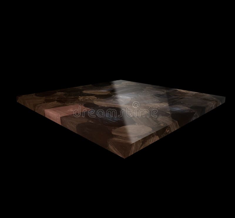 View of an Obsidian Plate on a Black Background Stock Illustration ...