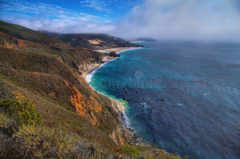 View on the Ocean at Highway No 1, California Stock Photo - Image of ...