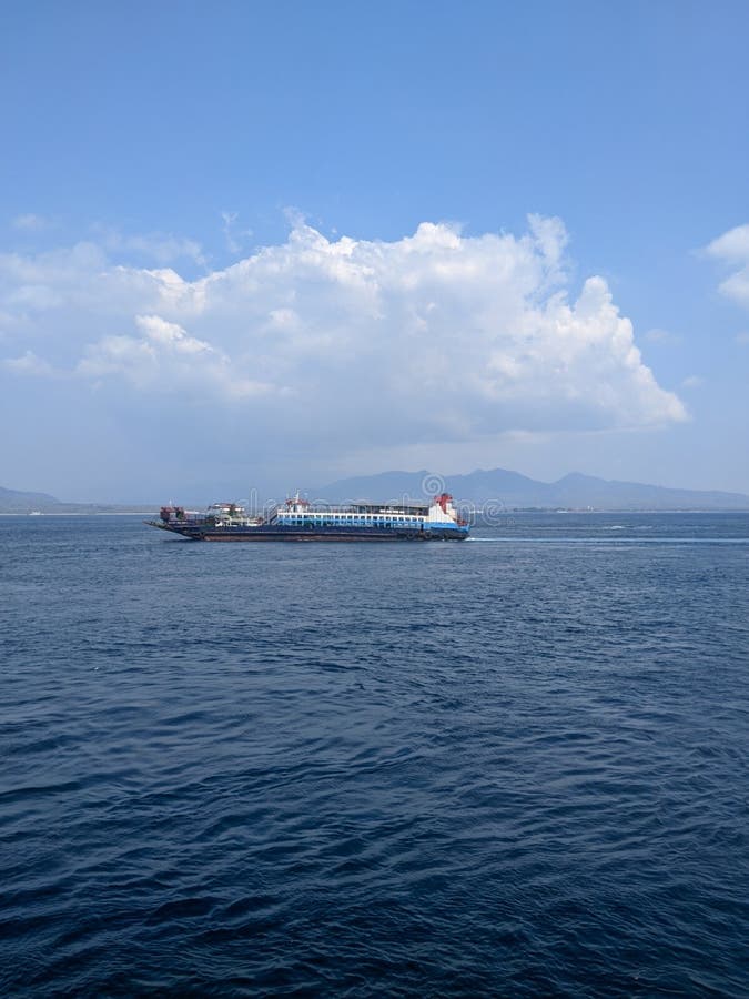 View of the Ocean from a Sailing Ferry Boat Stock Photo - Image of port ...