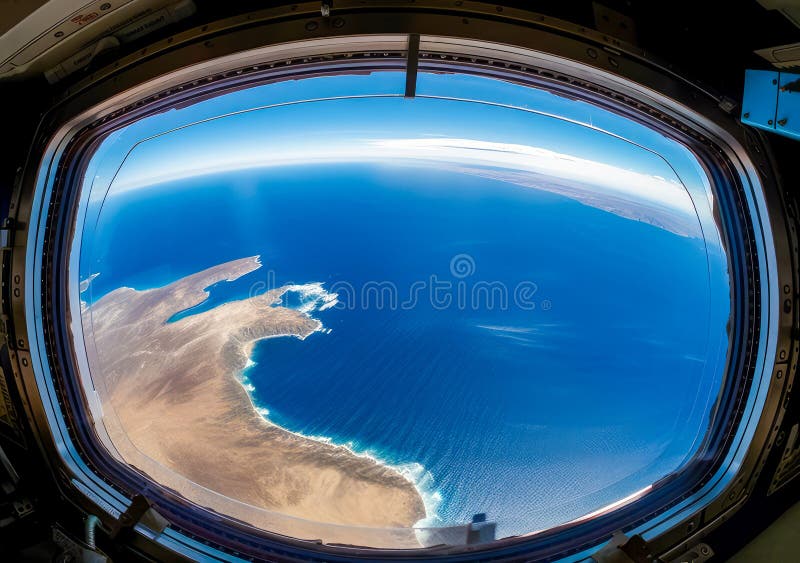 View of the Ocean from Space Station. Generative AI Stock Illustration ...