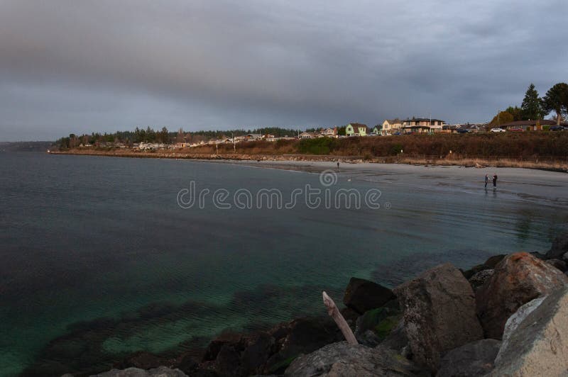 View of Oceanfront Area, Edmonds, WA Stock Image - Image of landmark ...