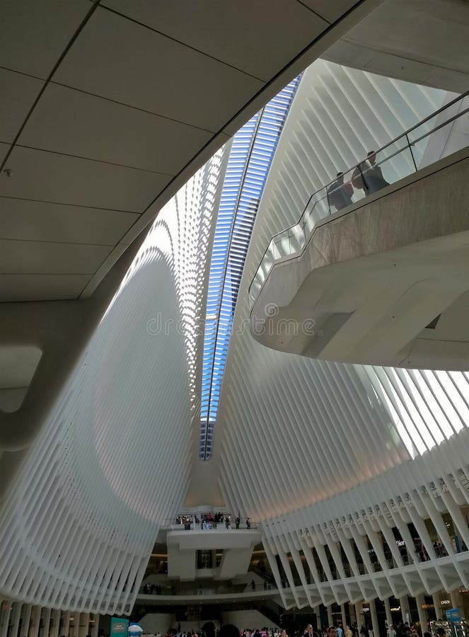 View from within the Oculus in NYC Editorial Image - Image of modern ...