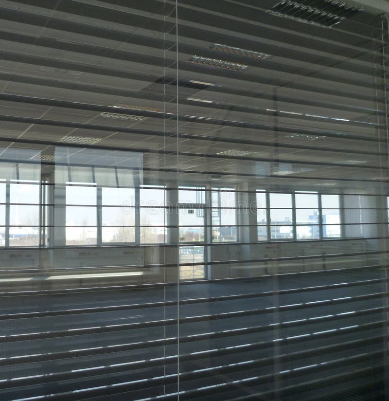 View through Office Blinders in an Empty Building Stock Photo - Image ...