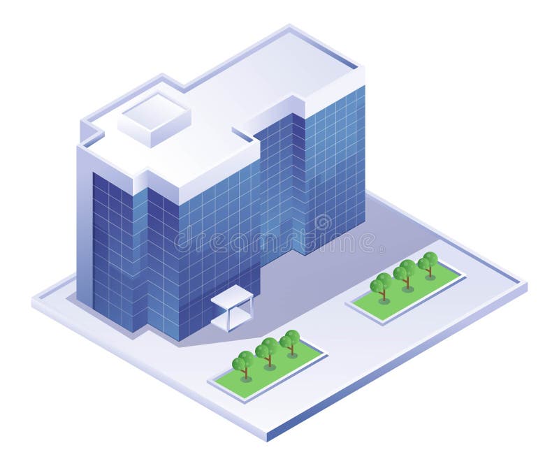 View of Office Building Isometric Illustration Stock Vector ...