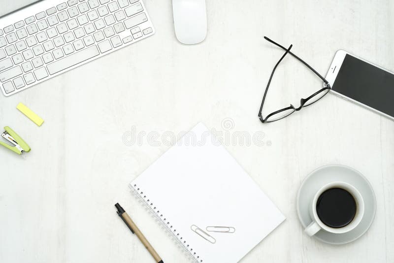 View of an Office Desk with Copy Space Stock Photo - Image of displays ...