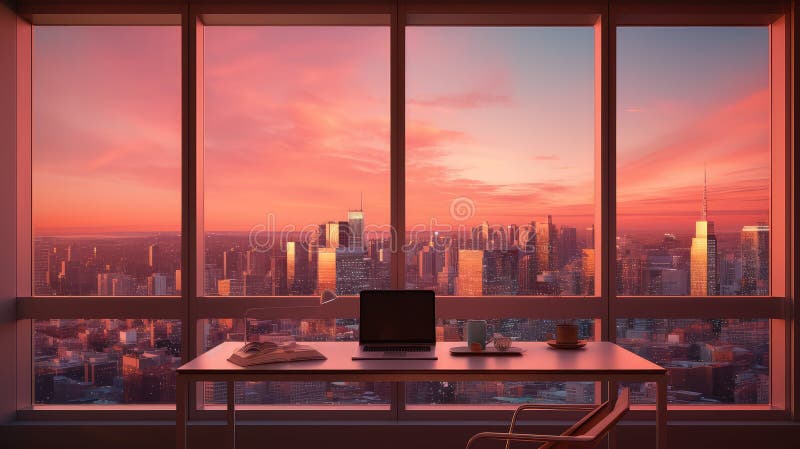 View Office Window Background Stock Illustration - Illustration of ...