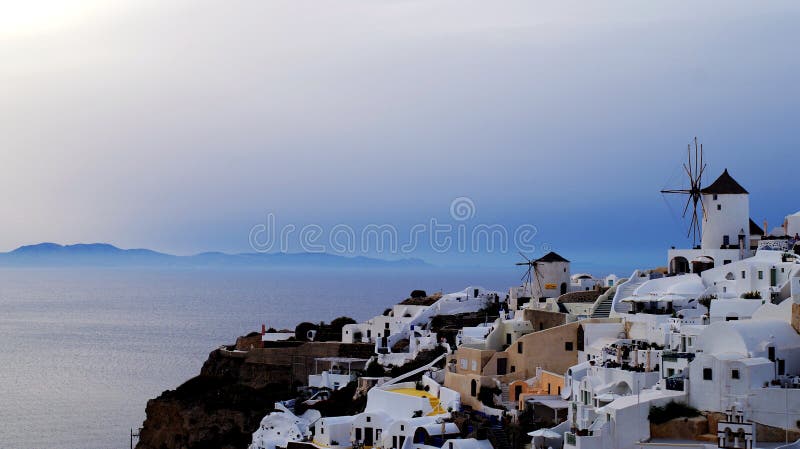 The view of Oia editorial stock image. Image of firostefani - 41225059
