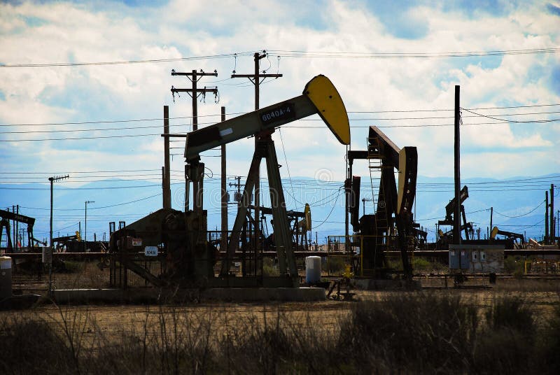 The View of the Oil Well in the Middle of California Stock Photo ...