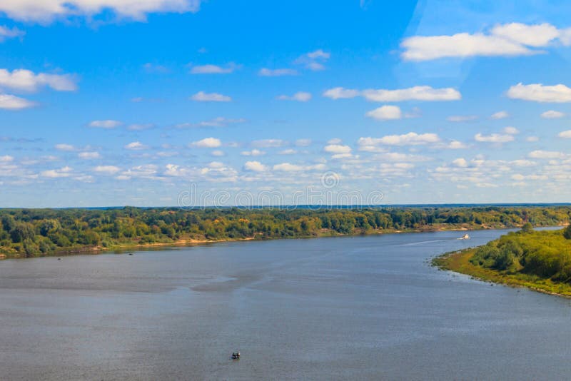 View of the Oka River, Russia Stock Image - Image of riverside, green ...