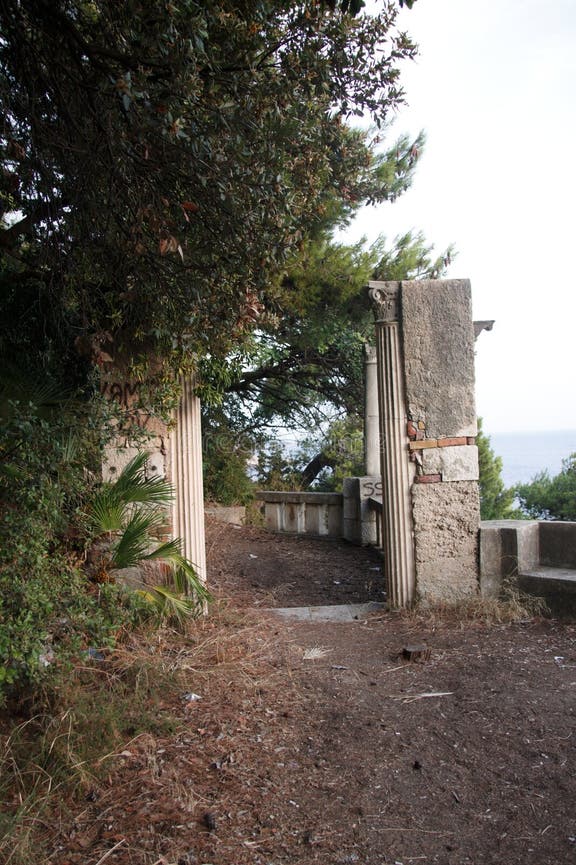 View from an Old Abounded Villa Stock Image - Image of ruins, plant ...