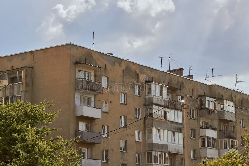 View of an Old Apartment Building. Stock Photo - Image of apartment ...
