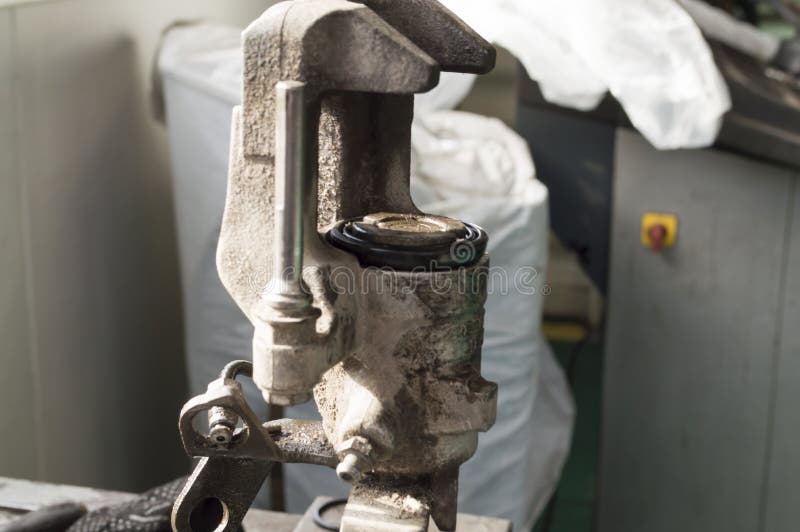 View of the Old Brake Caliper from the Side of the Guide Stock Photo ...