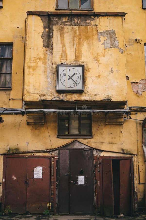 View of Old Building with Anciant Clock Stock Image - Image of ...