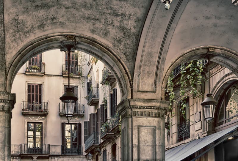 View of Old Buildings in City Stock Photo - Image of retro, arch: 151276650