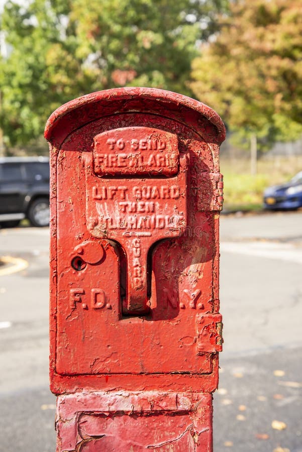 A red emergency call box stock image. Image of service - 259209005