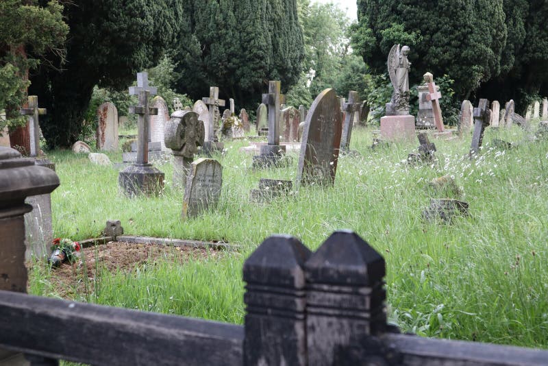 View of an Old English Cemetery Stock Image - Image of serenity, stroll ...