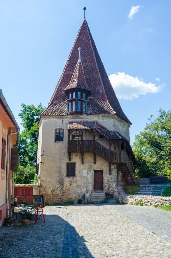 View of an Old Guarding Tower of the Citadel in the Romanian City ...
