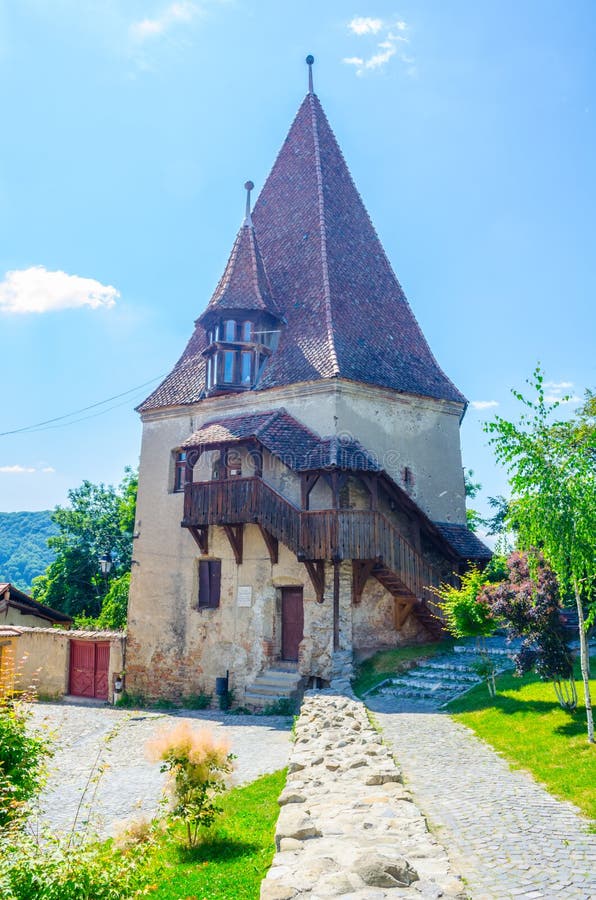 View of an Old Guarding Tower of the Citadel in the Romanian City ...