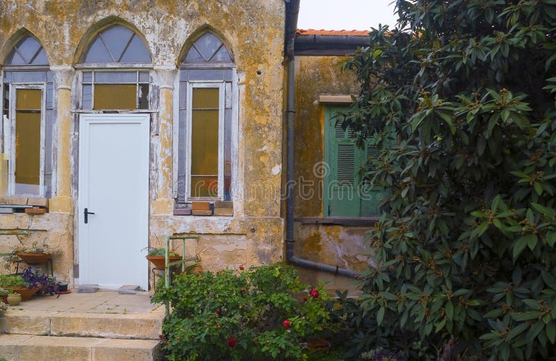 View of Old House Facade Binyamina Israel Stock Image - Image of wood, view: 268294375