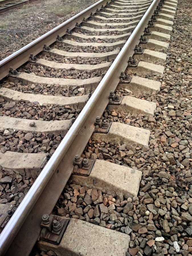 View of Old Iron Rail Road Tracks. Rail Road Tracks Leading into the ...