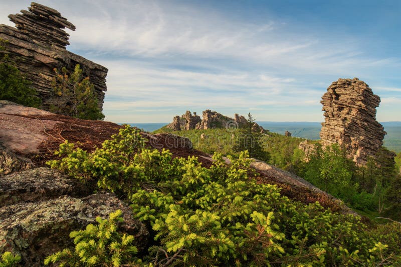 View on Old Mountains. Ural. Landscape. Stock Photo - Image of ...