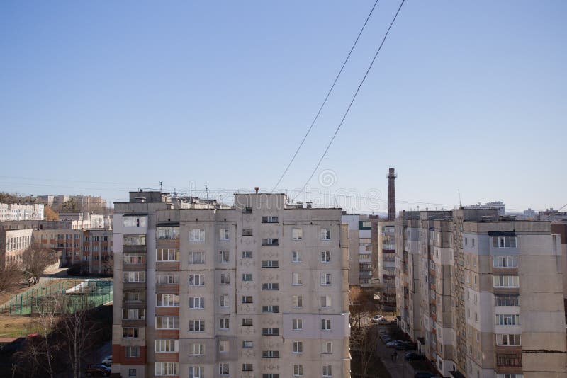 View of the Old Multi-storey Buildings in the City Stock Image - Image ...