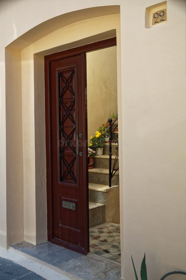 A View of Old Open Door Inviting To Look Inside Stock Image - Image of ...