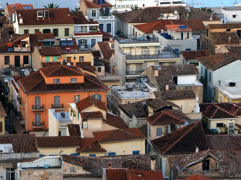 View of the Old Part of Nafplio Town, Greece Stock Image - Image of ...