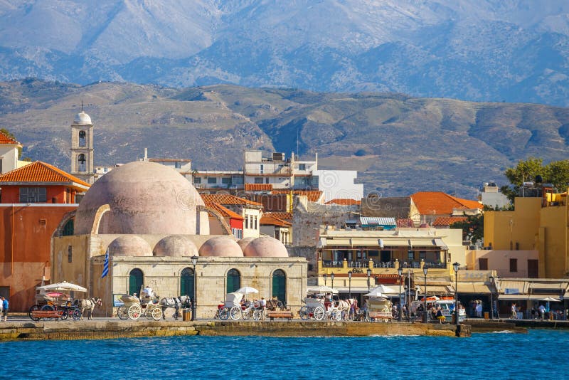 View of the Old Port of Chania on Crete, Greece Editorial Stock Photo ...