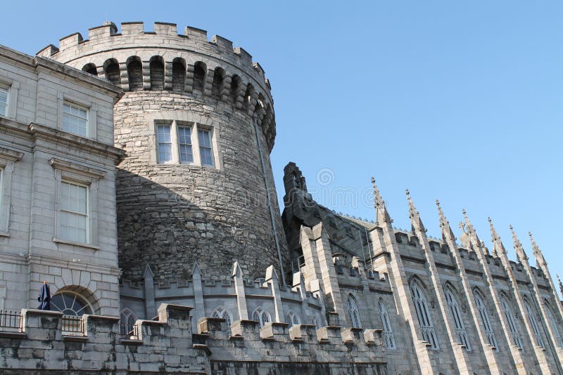 View of Old Round Tower of Dublin Castle Stock Photo - Image of city ...