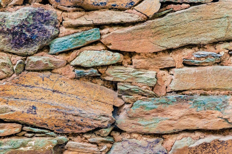 View of Old Rustic Big Rocks Wall Stock Photo - Image of brown, stone ...