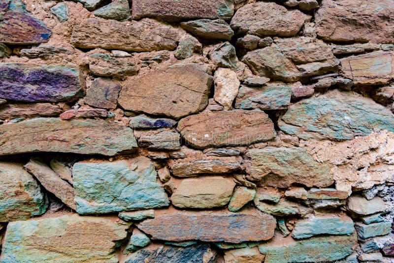 View of Old Rustic Big Rocks Wall Stock Image - Image of home, stone ...